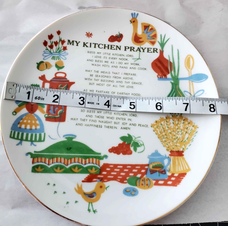 Vintage My Kitchen Prayer 1970s Plate - Etsy