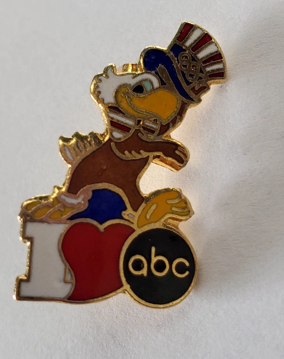 Vintage Sam the Eagle I Love ABC Pin - Etsy