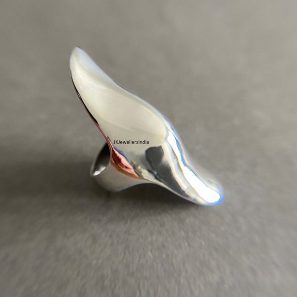 Long Silver Ring - Etsy
