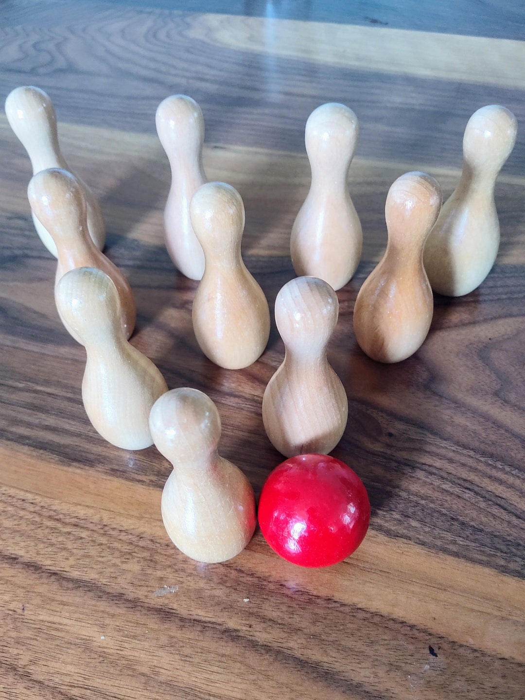 Mini Bowling - Wooden Ball - Wooden Pins - Perfect for American Girl ...