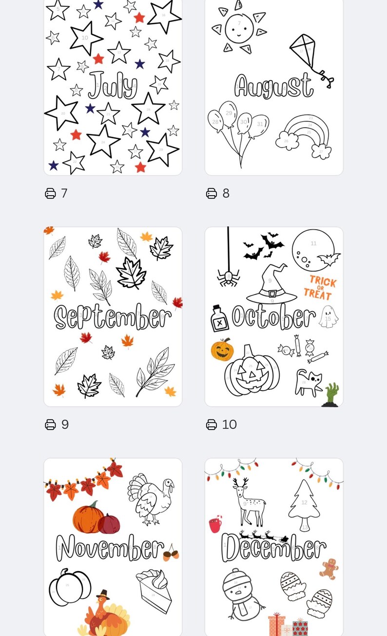 No Spending Challenge for Each Month, Habit Tracker, Numbered Coloring ...