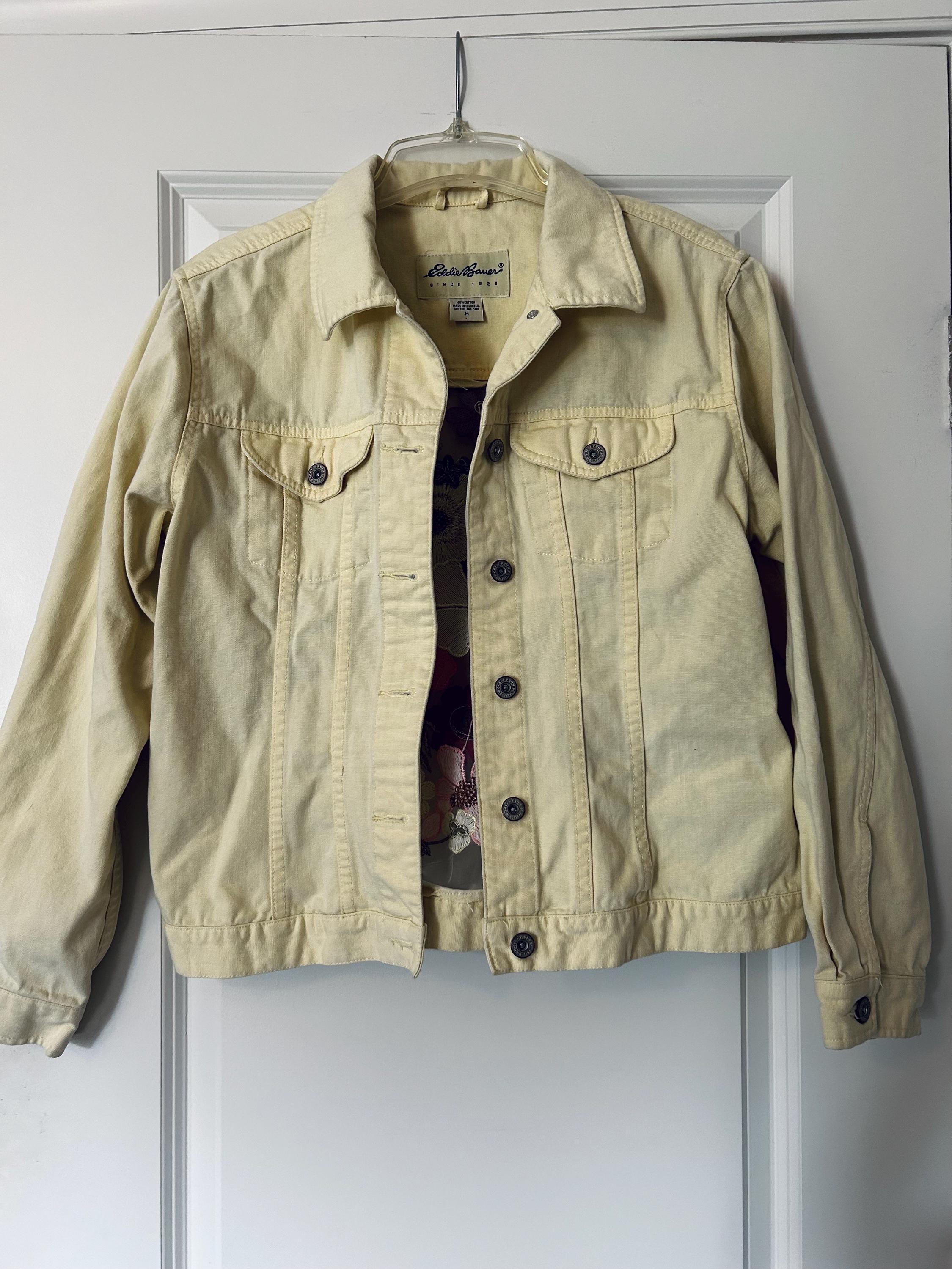 Custom Yellow Denim Jacket With Boho Lace Floral Appliques - Etsy