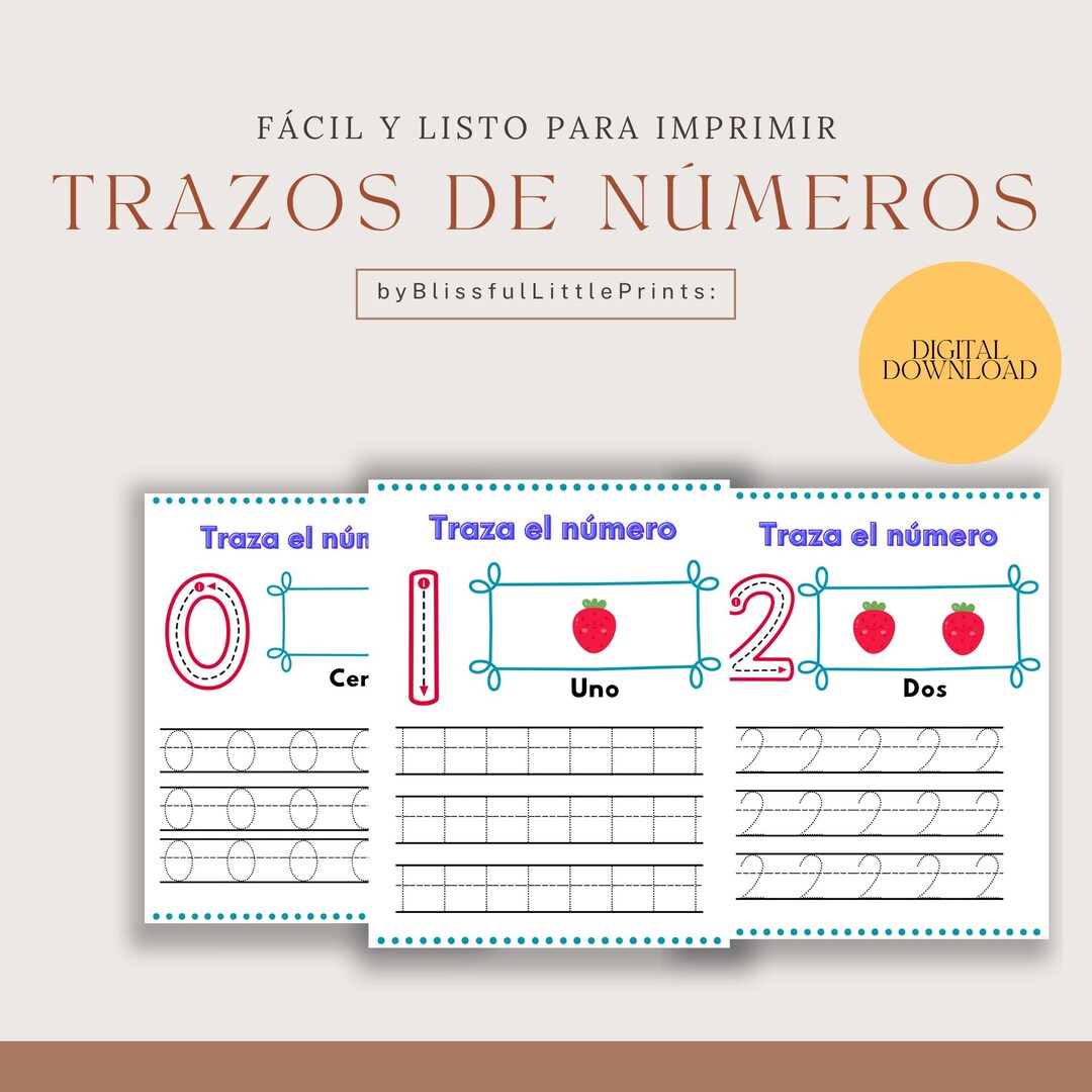 Fun Spanish Number Tracing Worksheets for Preschool, Homeschool, and ...
