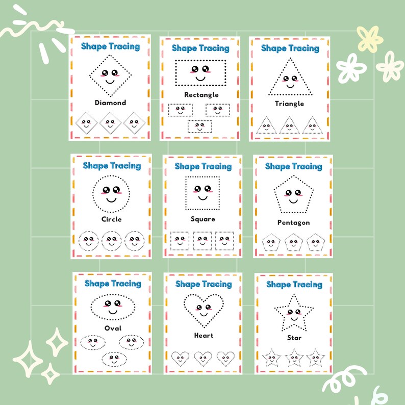Educational Shape Tracing Worksheets - Printable Preschool ...