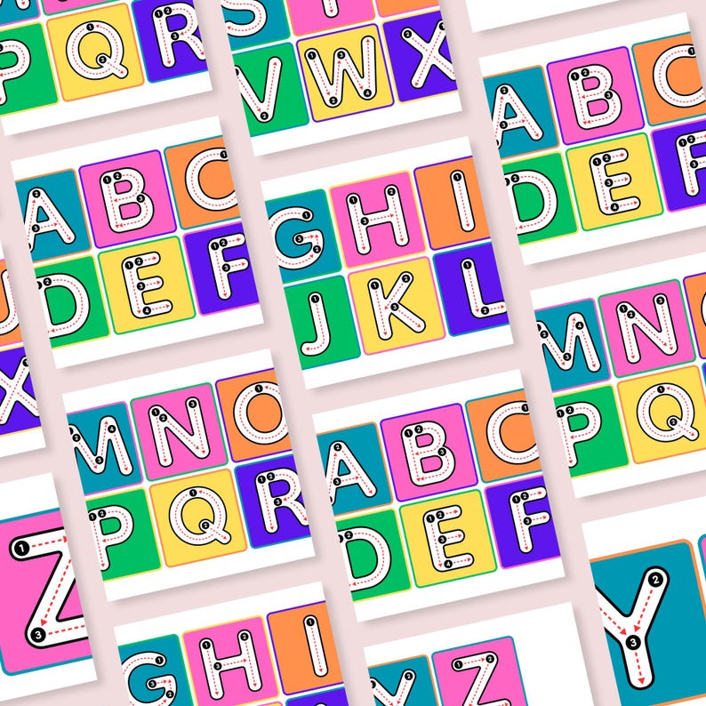 Alphabet Tracing Flashcards | Uppercase Letters, Numbered Arrows (PDF ...
