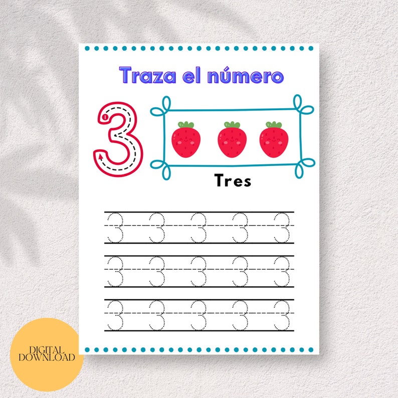 Fun Spanish Number Tracing Worksheets for Preschool, Homeschool, and ...