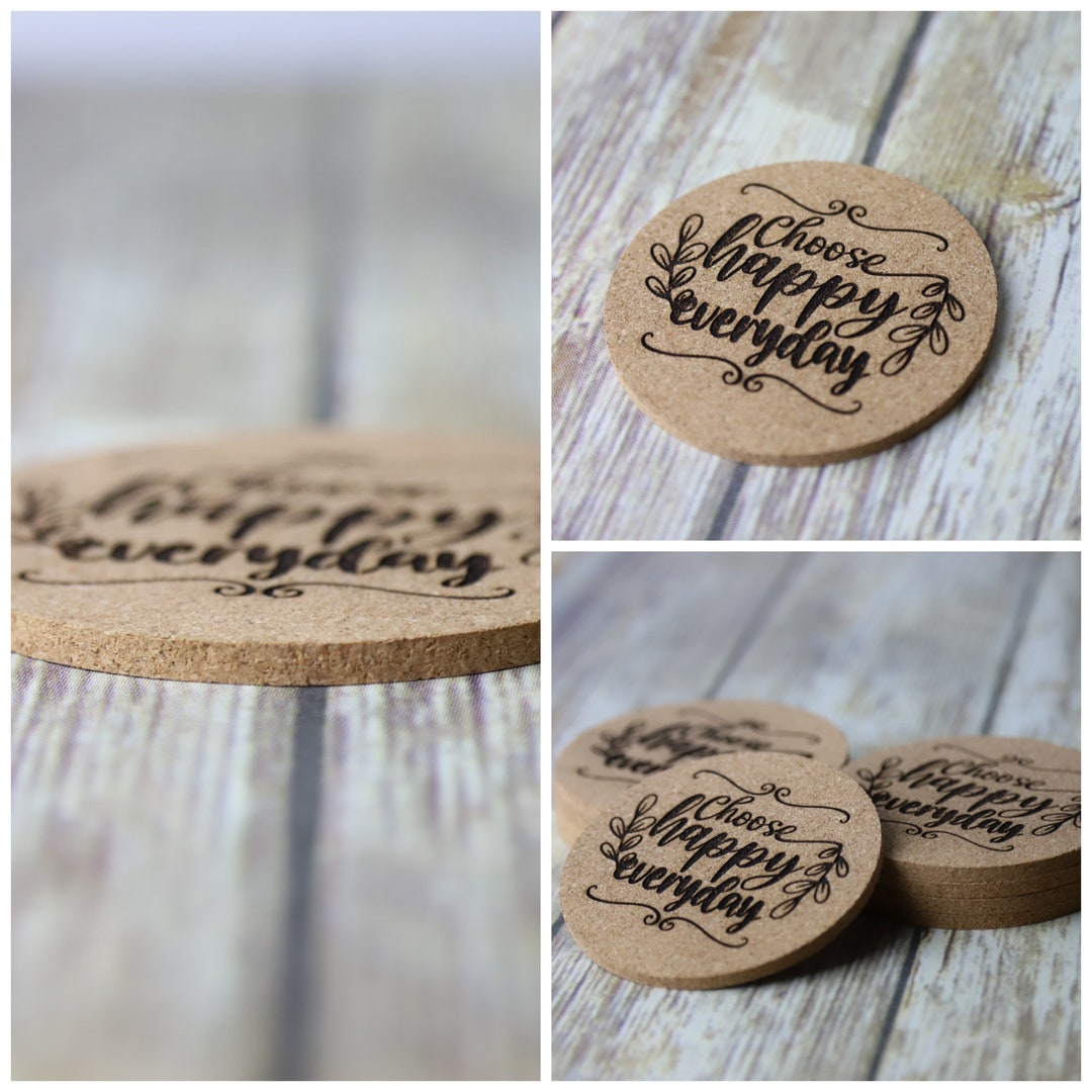 Cork Coaster - Custom Engravement Included - Etsy