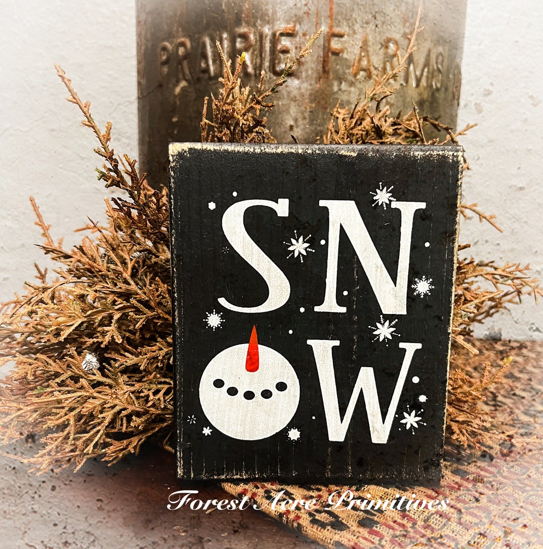 Snow Wooden Sign - Etsy