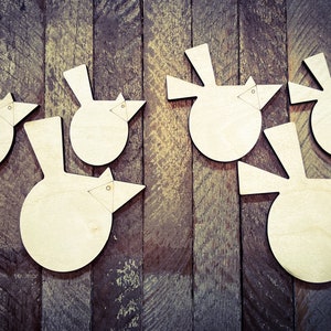 Whimsical Cardinal/bird Wood Cut Outs - Etsy