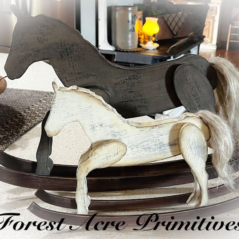 Antique Wooden Rocking Horse - Etsy