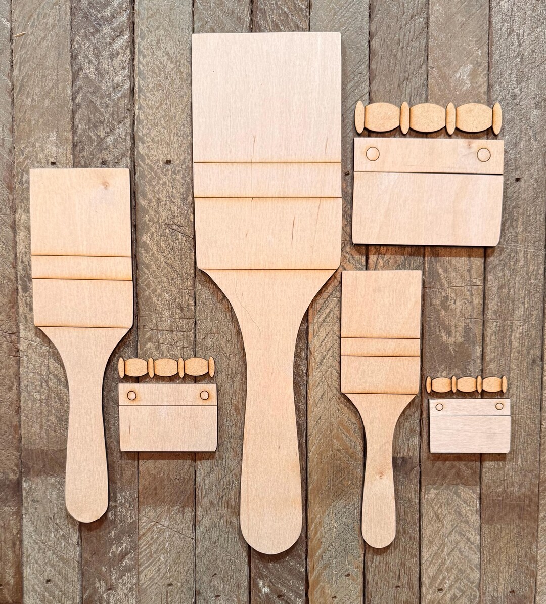 Wood Paint Brush Set of 3 DIY Kit - Etsy