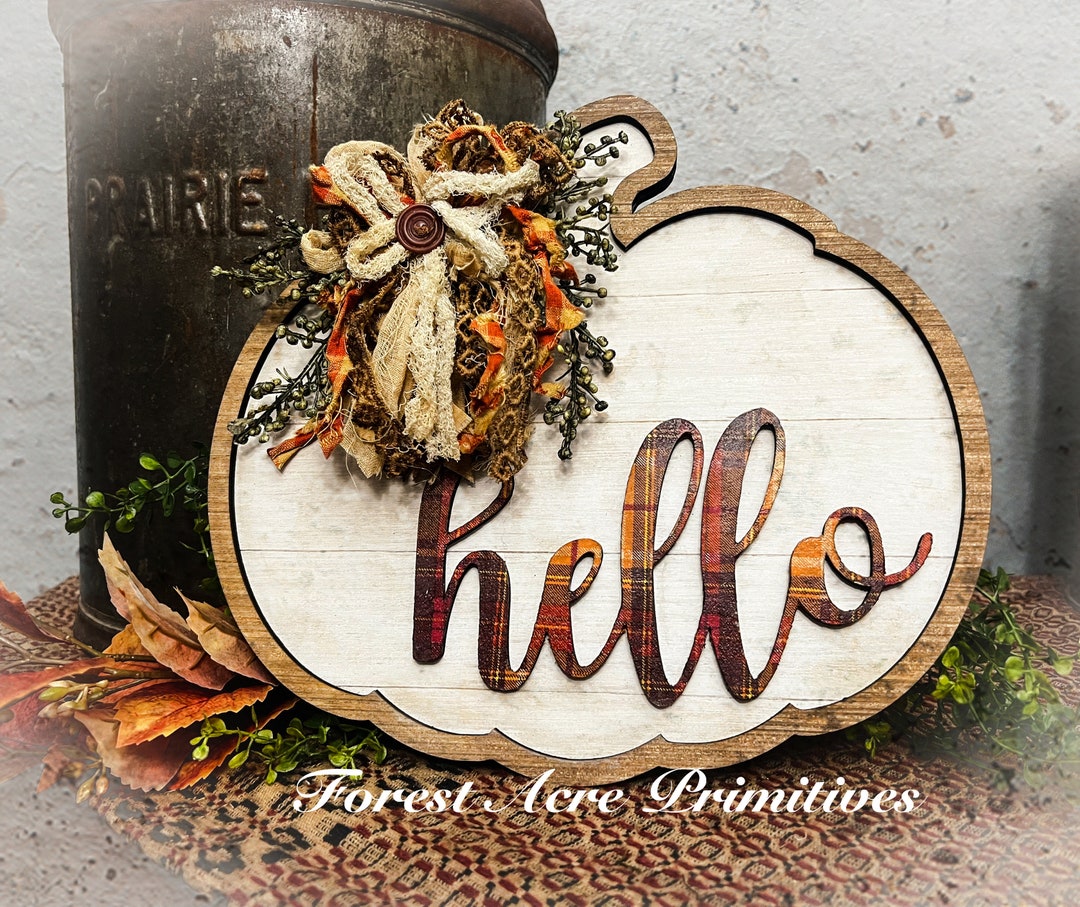 Hello/welcome Shiplap Pumpkin With Stand DIY Kit - Etsy