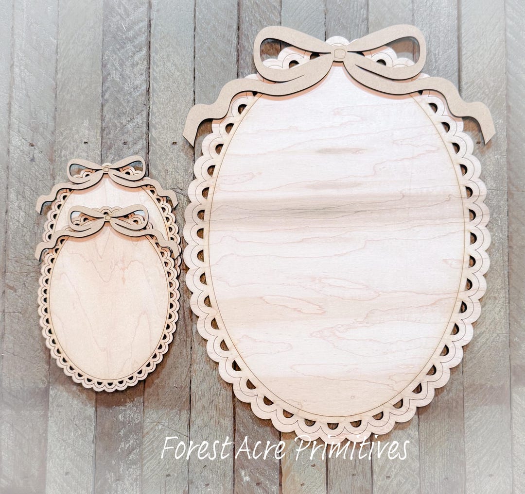 Scalloped Set of 3 Oval Surfaces With Bow DIY Kit #049 - Etsy