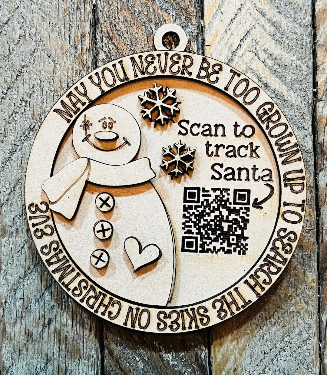 Snowman Santa Tracker Diy/finished Ornament - Etsy