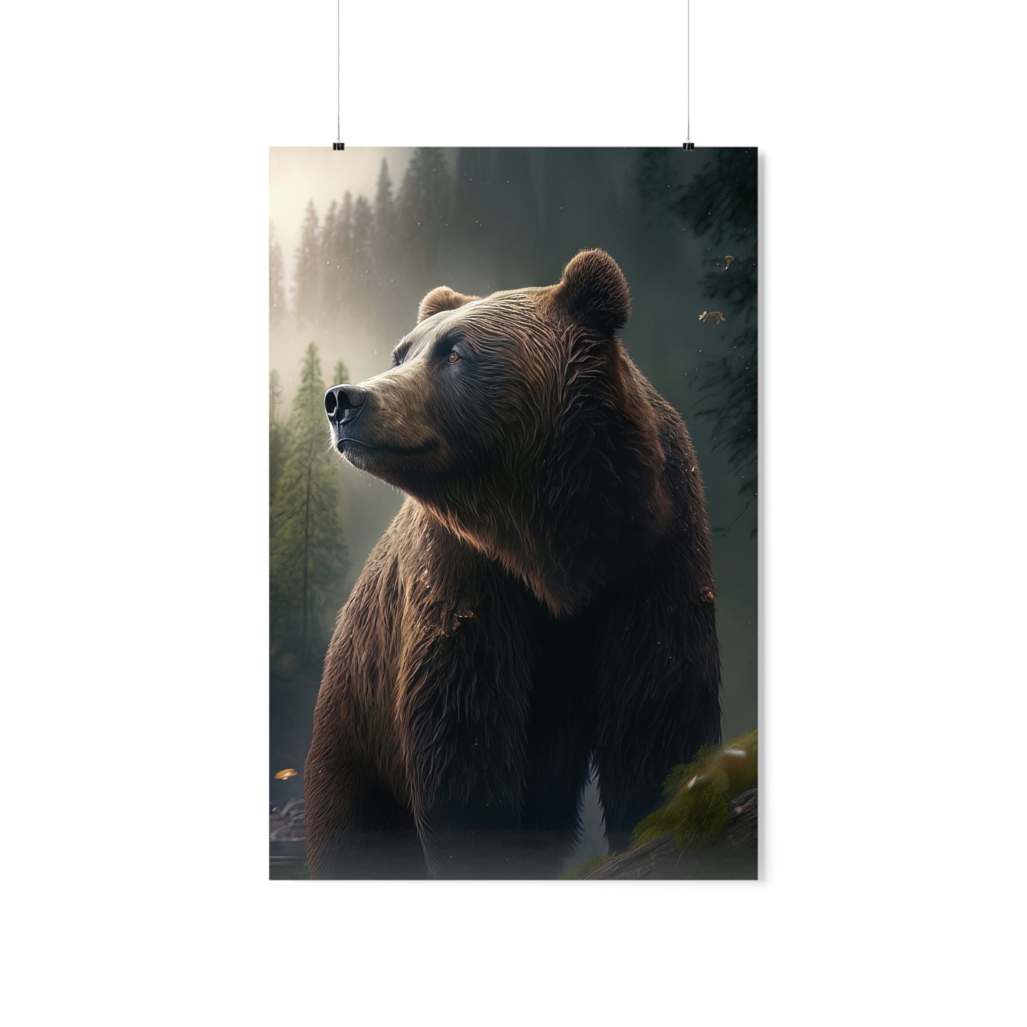 Bear in the Wild Premium Nature Forest Poster - Etsy