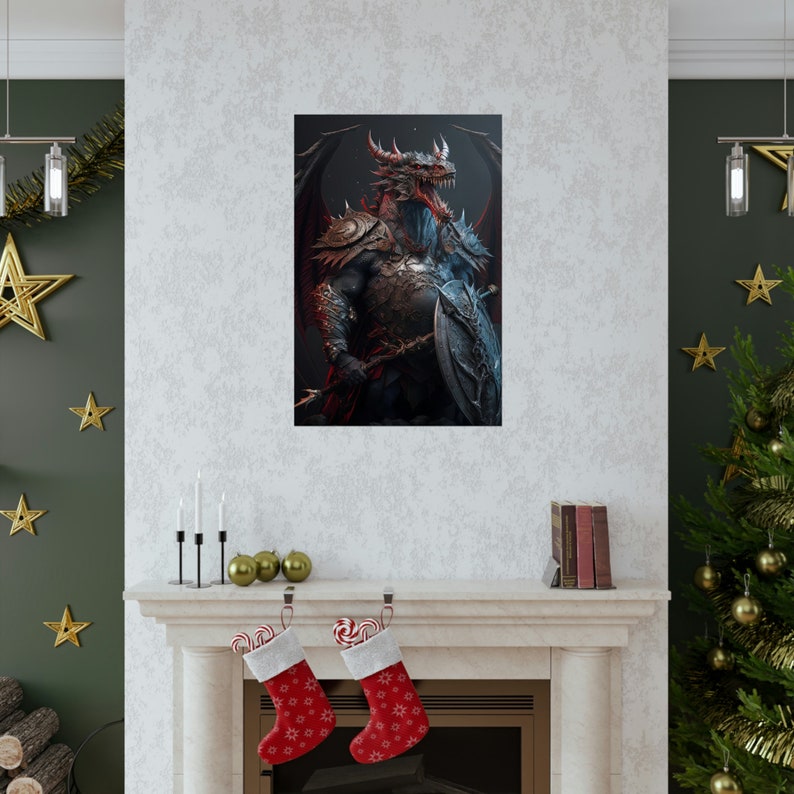Dragonkin Warrior Premium Fantasy Poster Variant 1 - Etsy