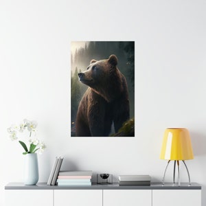 Bear in the Wild Premium Nature Forest Poster - Etsy