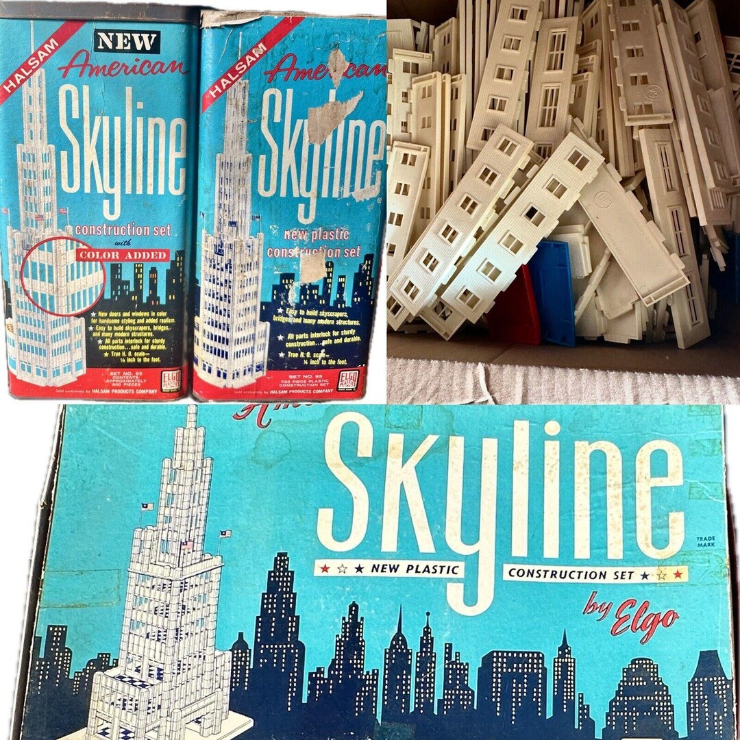 Halsam New American Skyline Construction Set of 4 Parts, Elgo Plastics ...