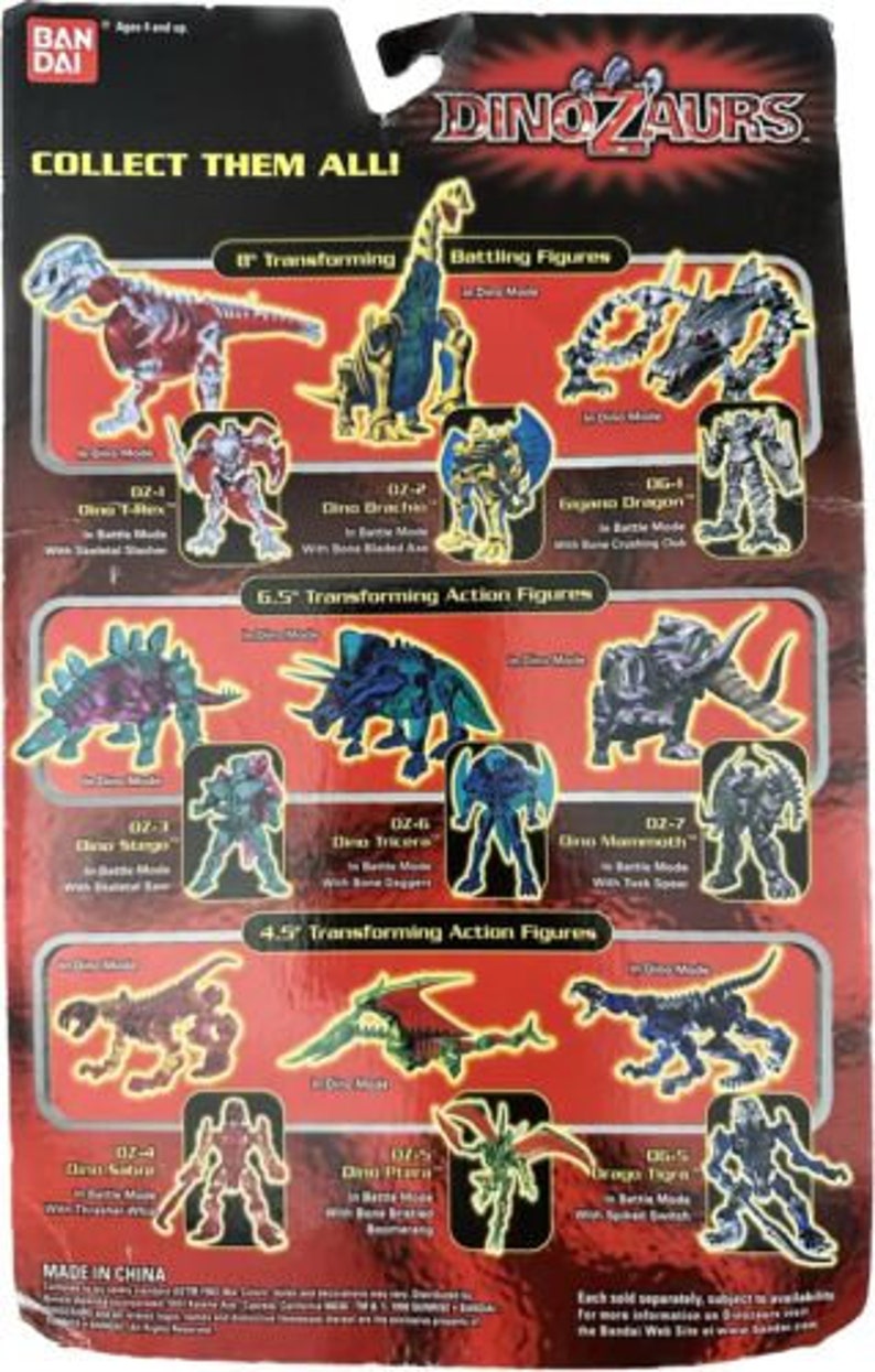 Bandai Dinozaurs Dino Ptera DZ-5 1998 New Complete Factory Sealed VTG ...
