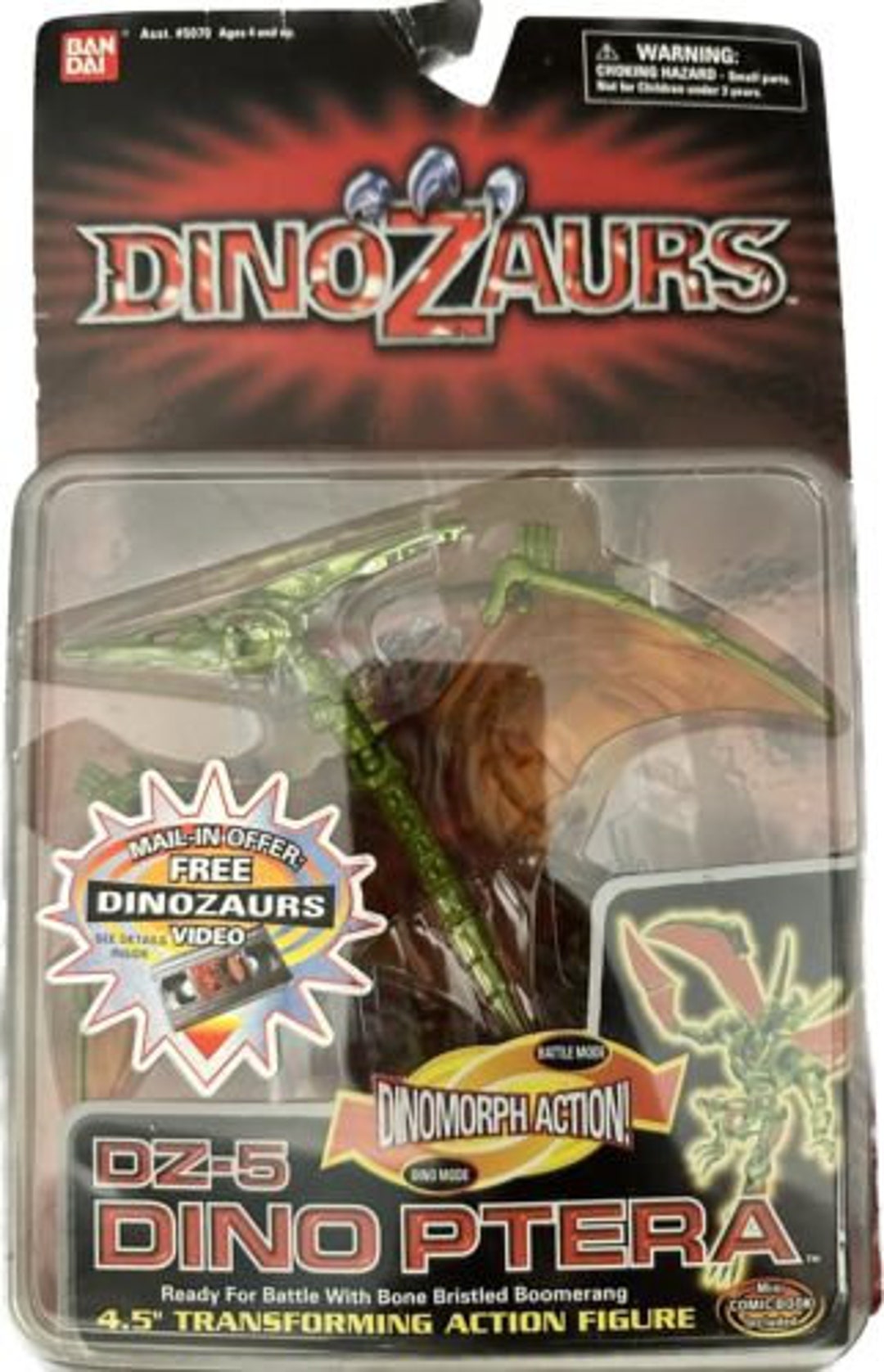 Bandai Dinozaurs Dino Ptera DZ-5 1998 New Complete Factory Sealed VTG ...