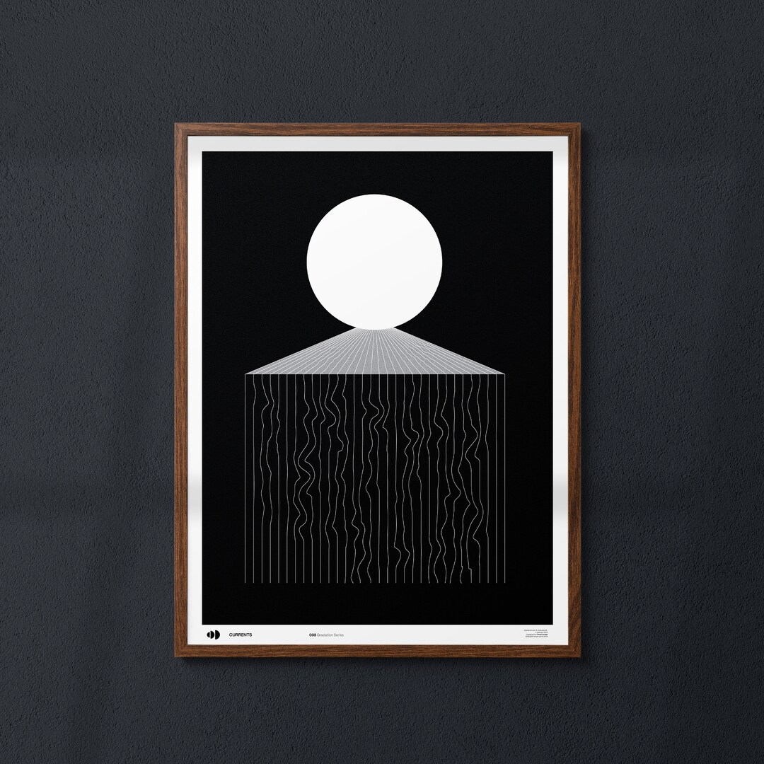 Currents Art Print. Gradation Series. Black and White Wall Art, 18x24 ...