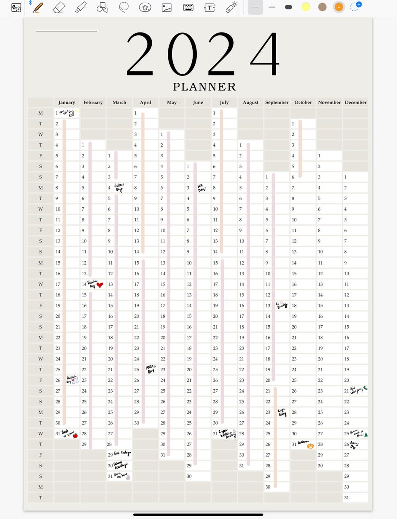 Minimalist Neutral Digital Planner 2024 Portrait Year, Month & Daily ...