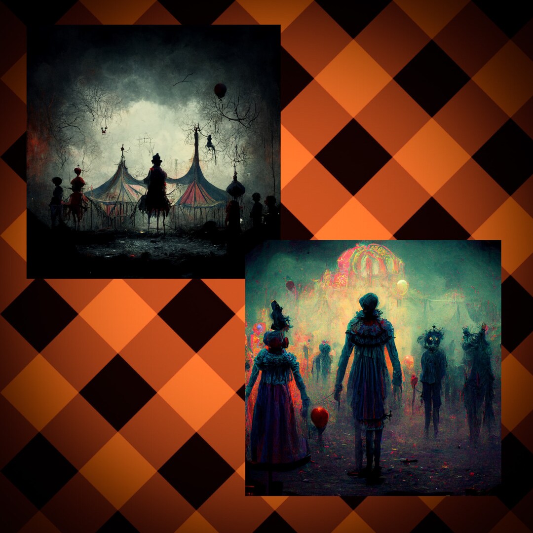 Halloween Nightmare Carnival - 2 Pack, 4K Digital Print, Instant ...