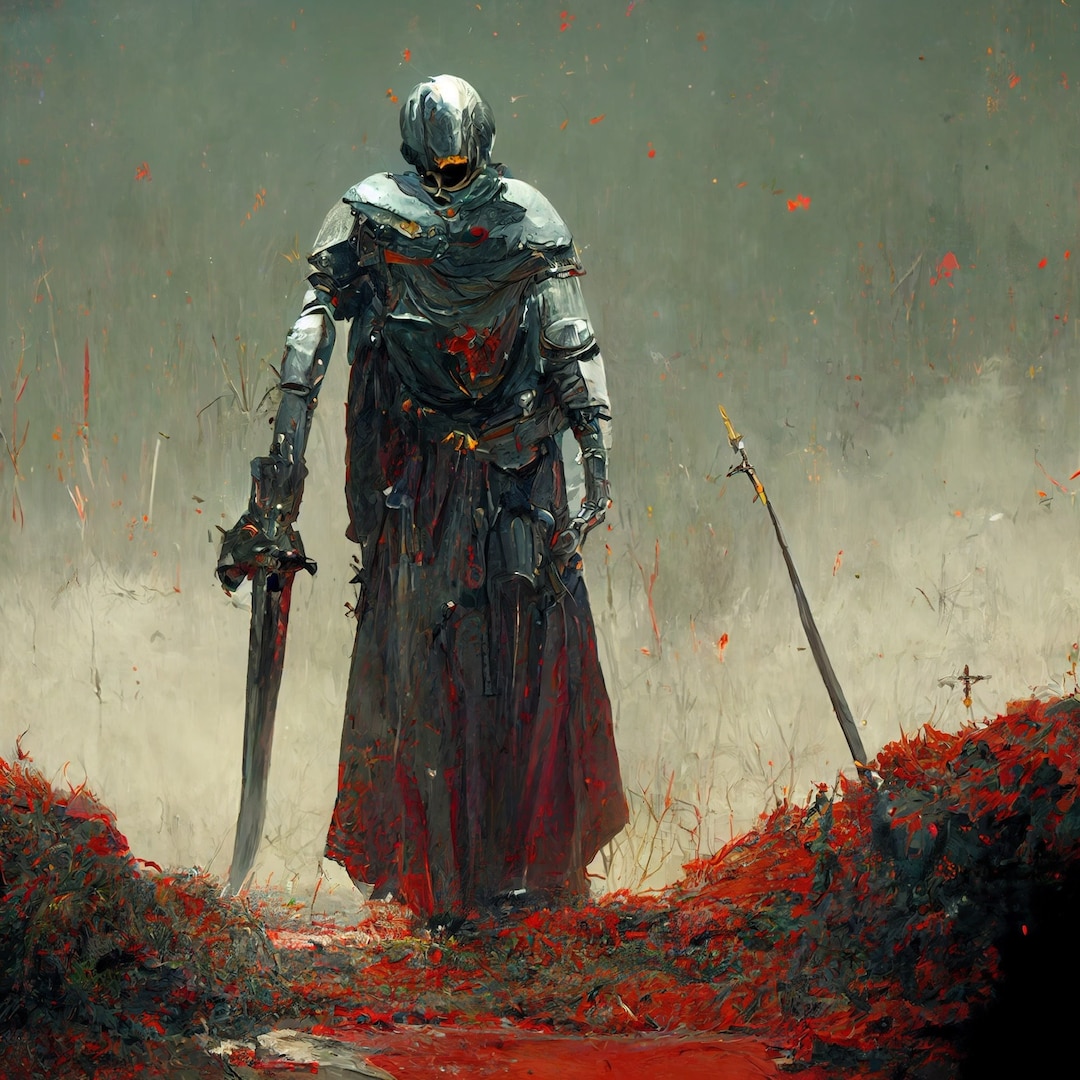 Scarlet Brigade, Fantasy Knight Artwork, Digital Print, Instant Download - Etsy