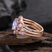 Vintage Firework Cut Alexandrite Engagement Ring Set Purple Amethyst ...
