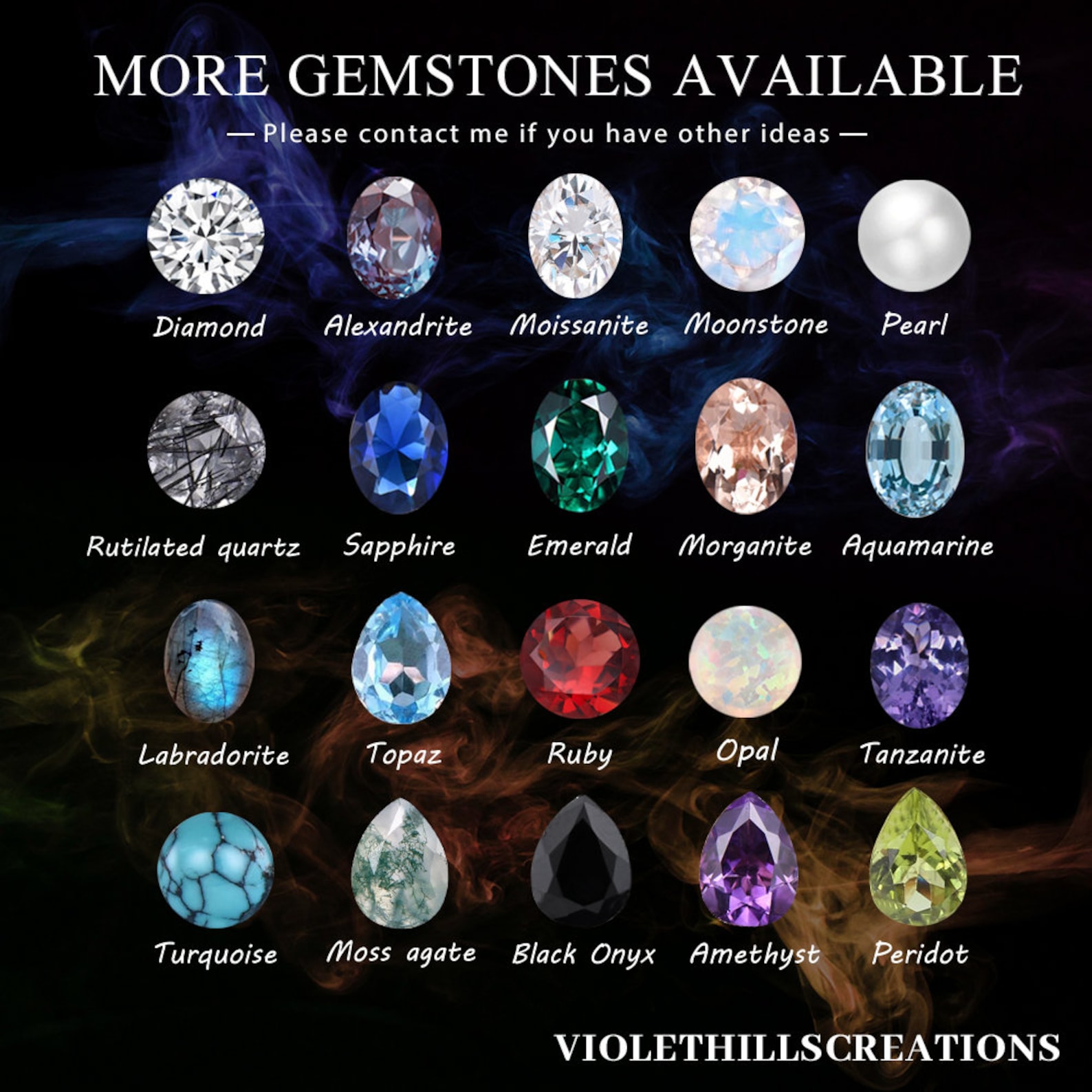 Long Hexagon Alexandrite Engagement Ring Set Cluster Natural Opal Ring ...