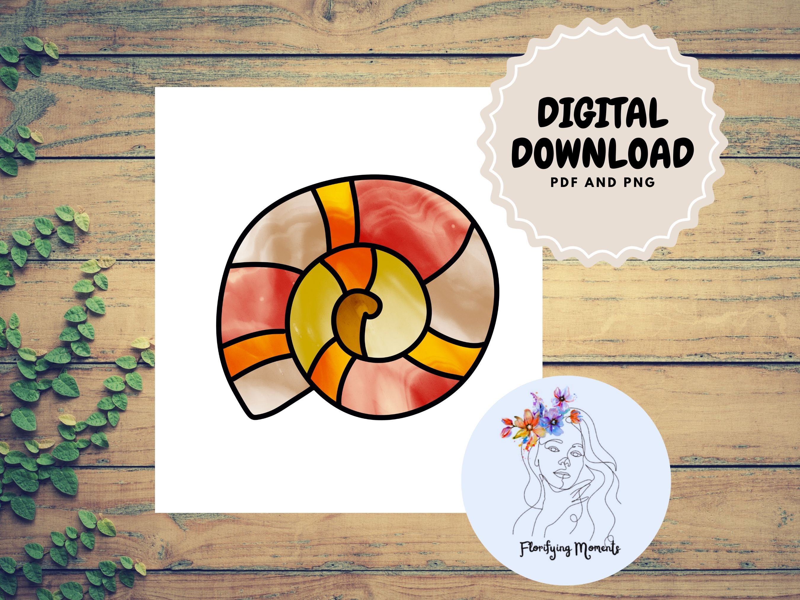 Shell Stained Glass Pattern, Simple Shell Design, Suncatcher, Beginner ...
