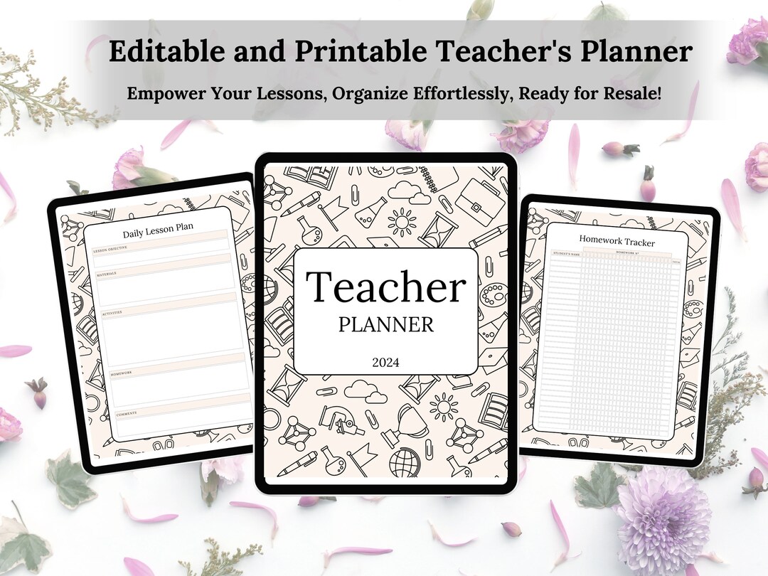 Editable and Printable Teacher's Planner, Resell Friendly, Editable ...