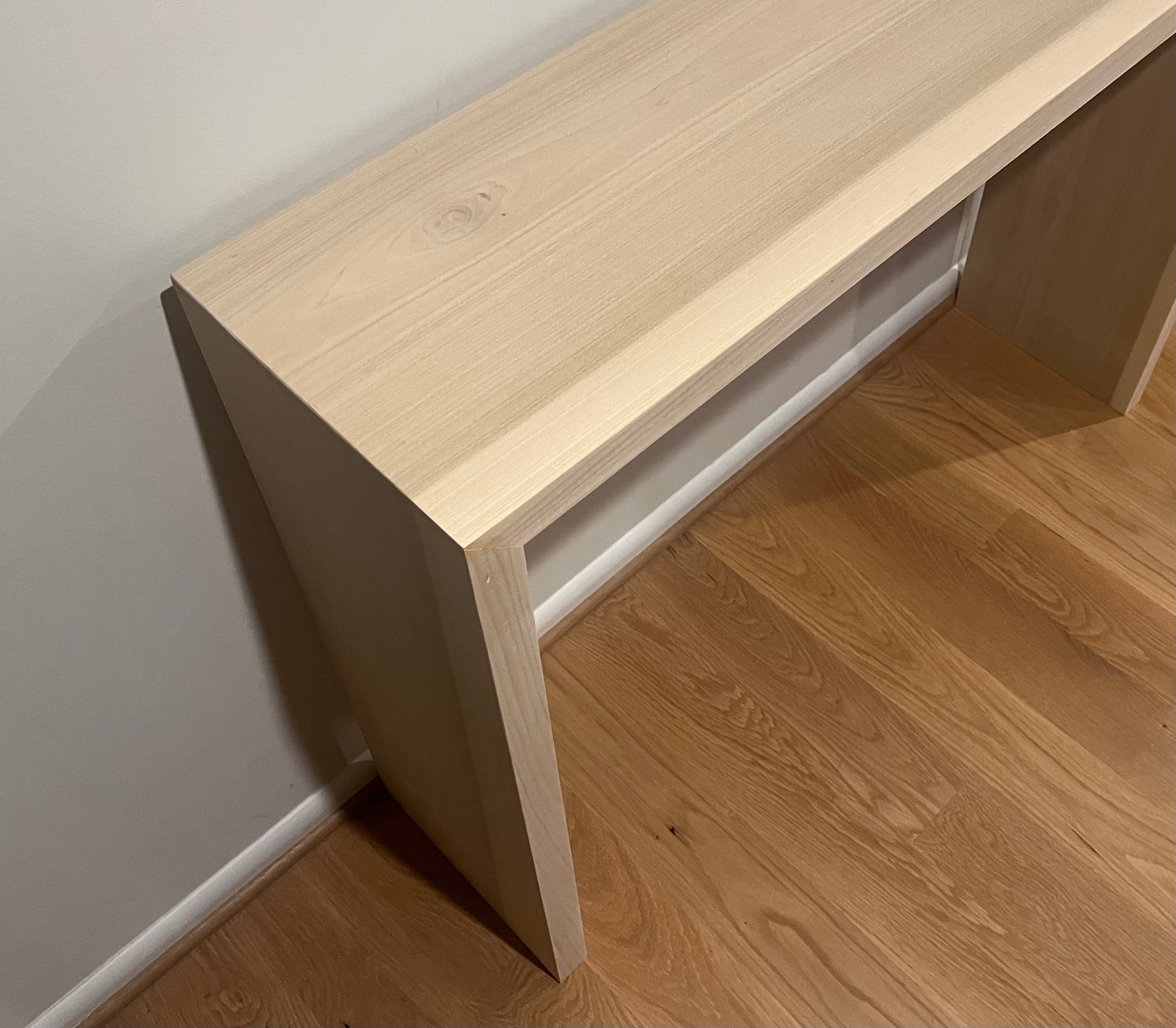 Custom Handmade Modern Solid Wood Waterfall Console Table - Etsy