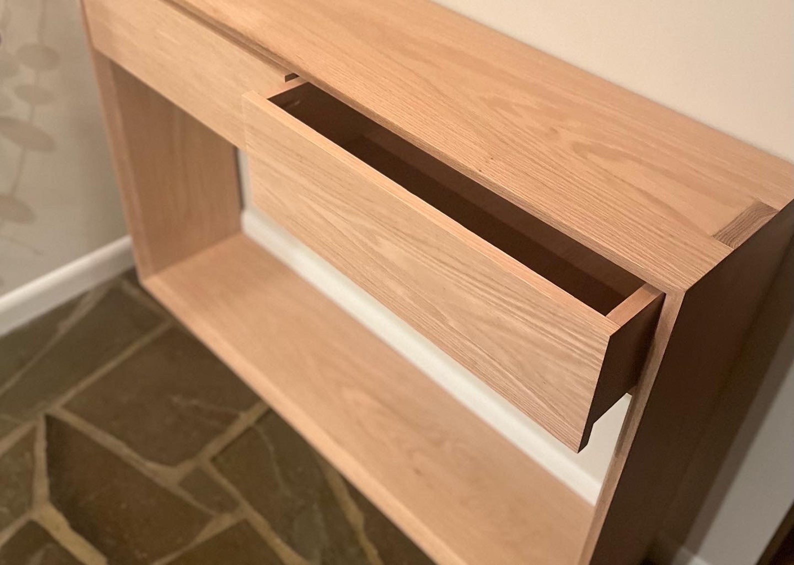 Custom Handmade Modern Solid Wood Waterfall Console Table - Etsy