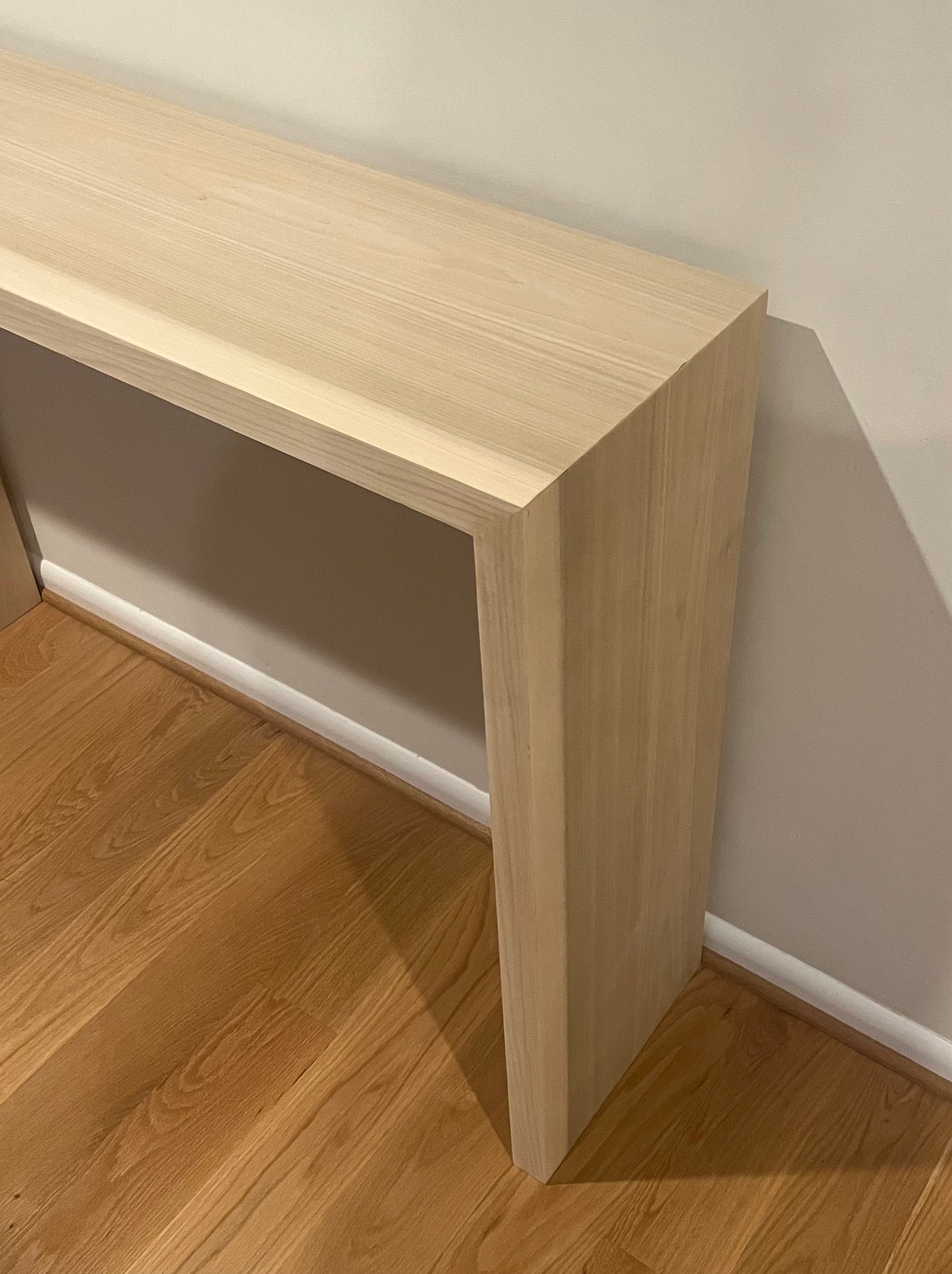 Custom Handmade Modern Solid Wood Waterfall Console Table - Etsy