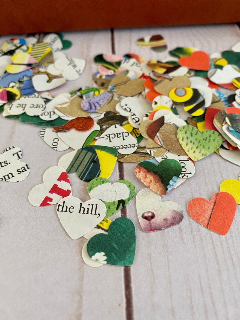 Vintage Children's Book Confetti, 200 Baby Shower Heart-shaped Confetti ...