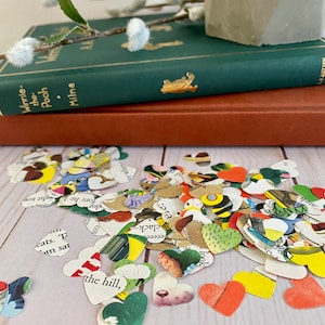 Vintage Children's Book Confetti, 200 Baby Shower Heart-shaped Confetti ...