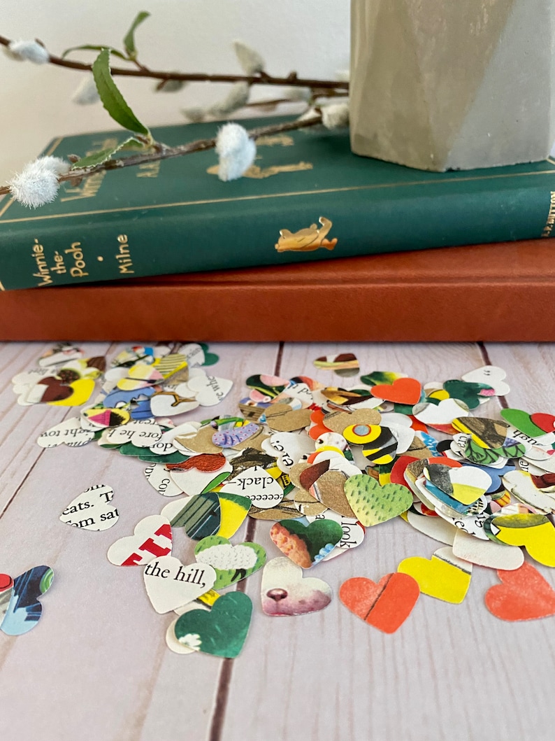Vintage Children's Book Confetti, 200 Baby Shower Heart-shaped Confetti ...