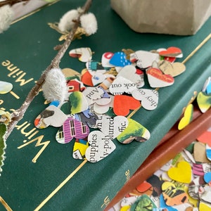 Vintage Children's Book Confetti, 200 Baby Shower Heart-shaped Confetti ...