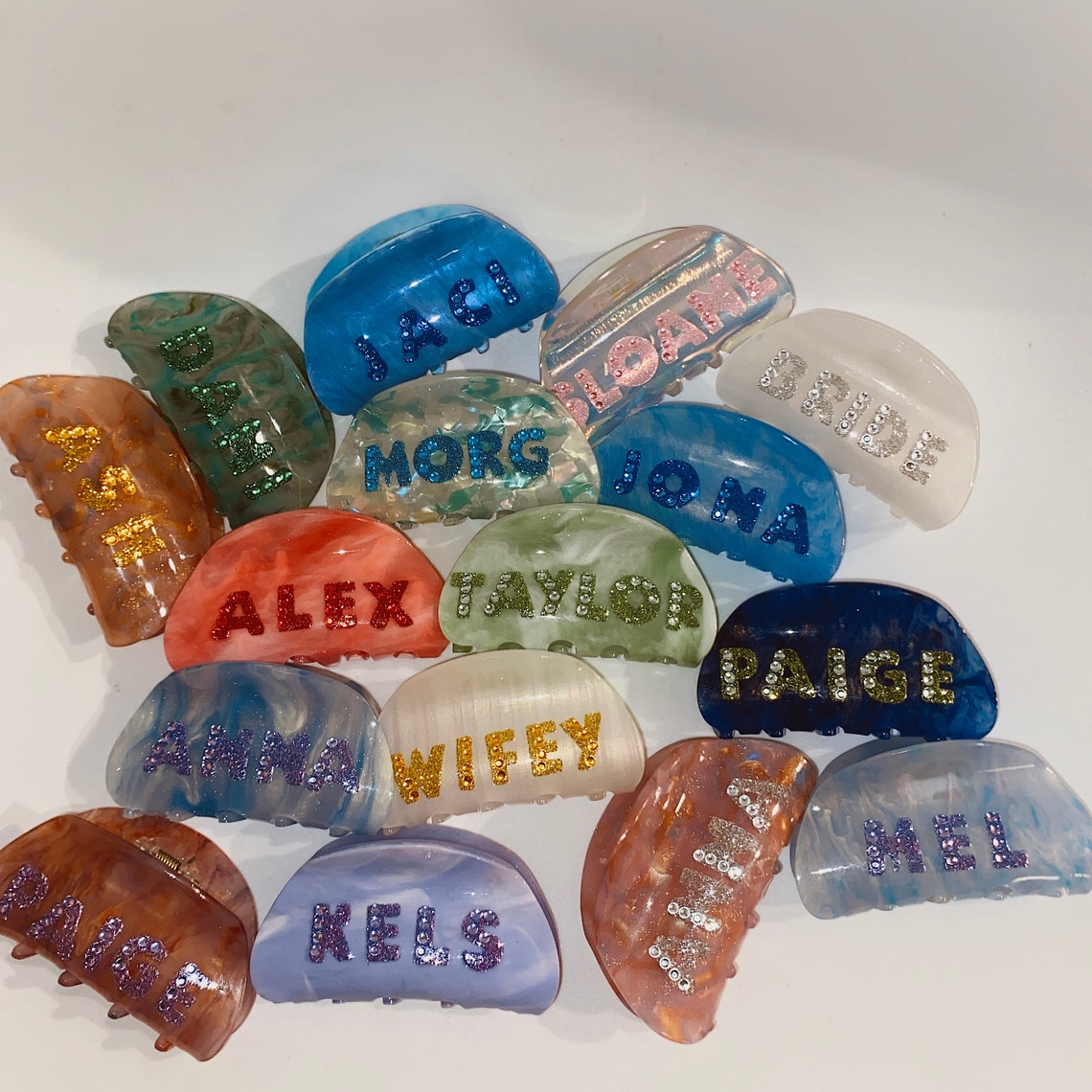 Personalized Name Hair Claw Clip, Custom Bachelorette Gift - Etsy