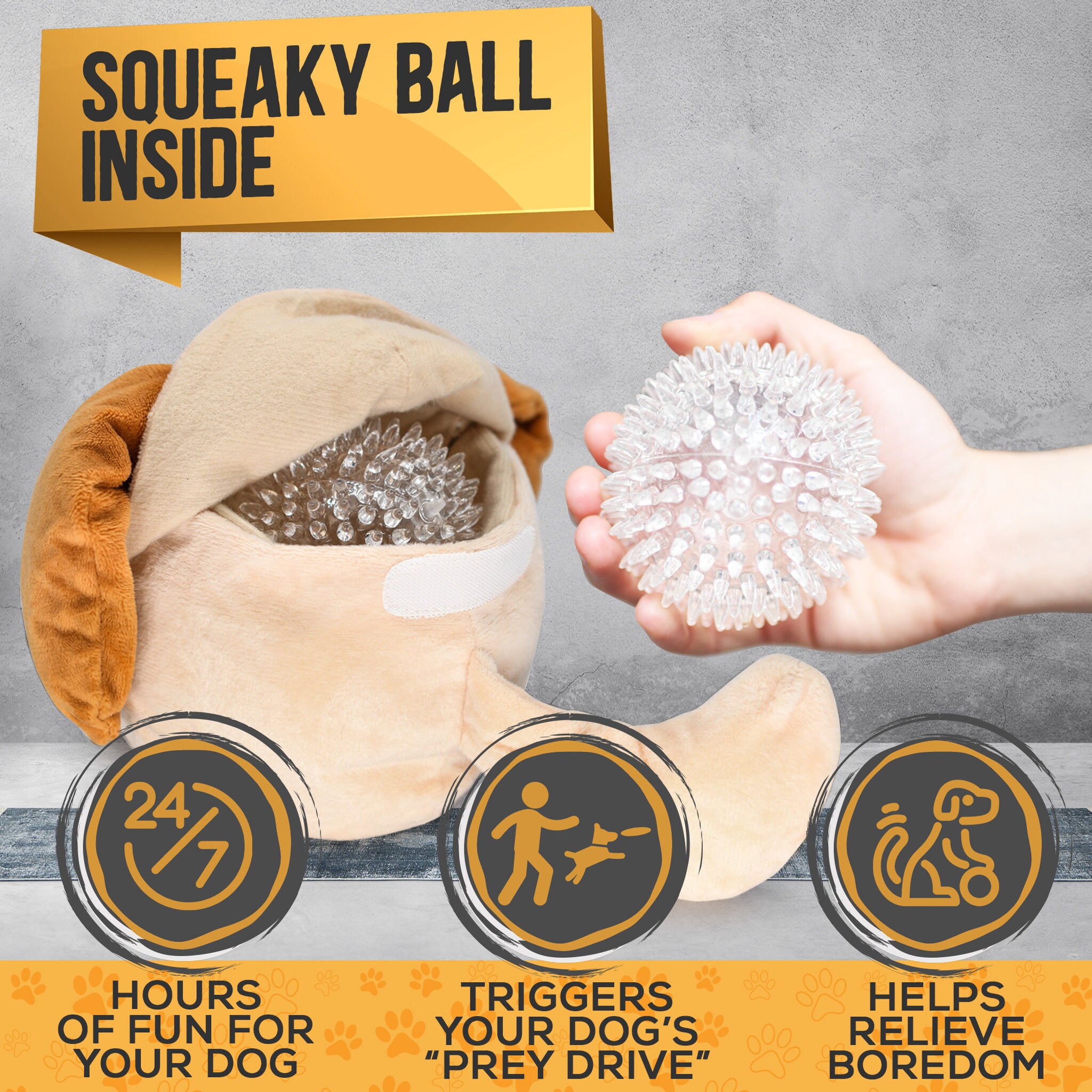 A Labrador Dog Toy 2 in 1 Plush & Ball Dog Toy for Pet Anxiety and ...