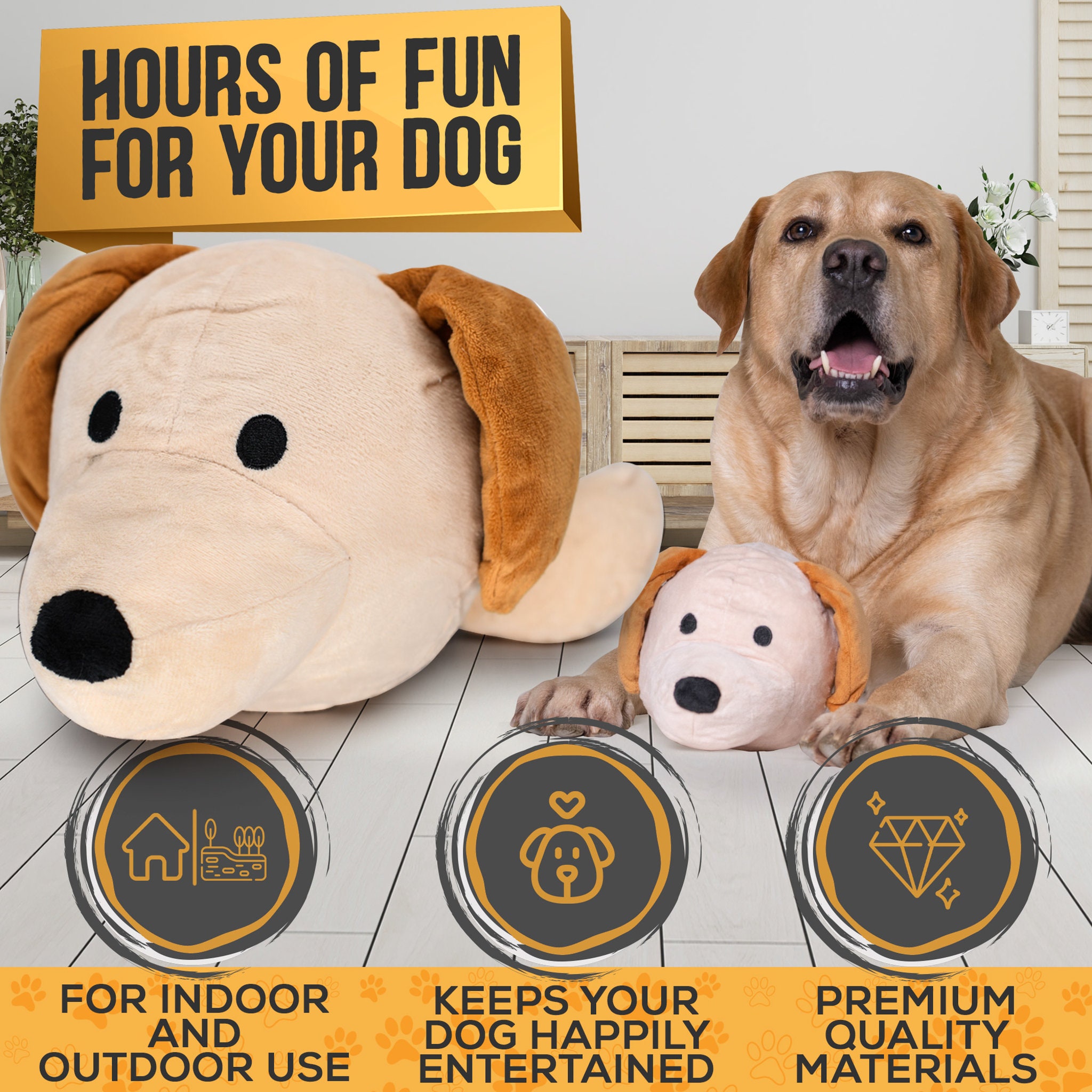 A Labrador Dog Toy 2 in 1 Plush & Ball Dog Toy for Pet Anxiety and ...