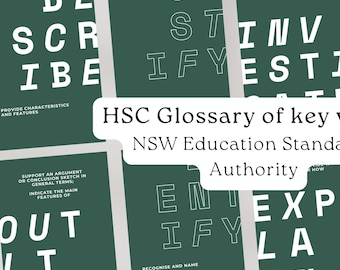 HSC High School Poster Pack - Glossary of NESA Key Terms / Verbs ...