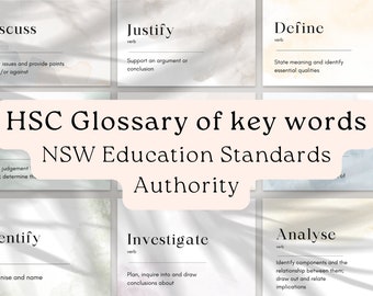 HSC High School Poster Pack - Glossary of NESA Key Terms / Verbs ...