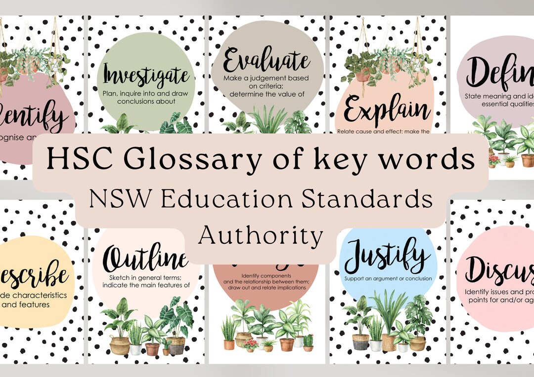 HSC High School Poster Pack - Glossary of NESA Key Terms / Verbs ...