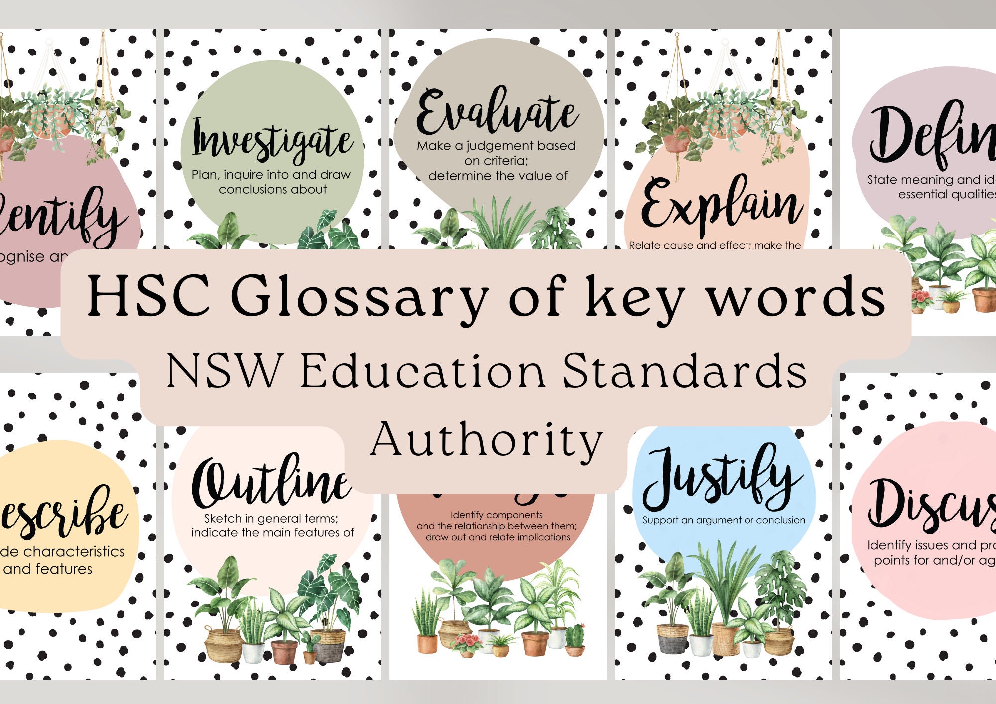 HSC High School Poster Pack - Glossary of NESA Key Terms / Verbs ...