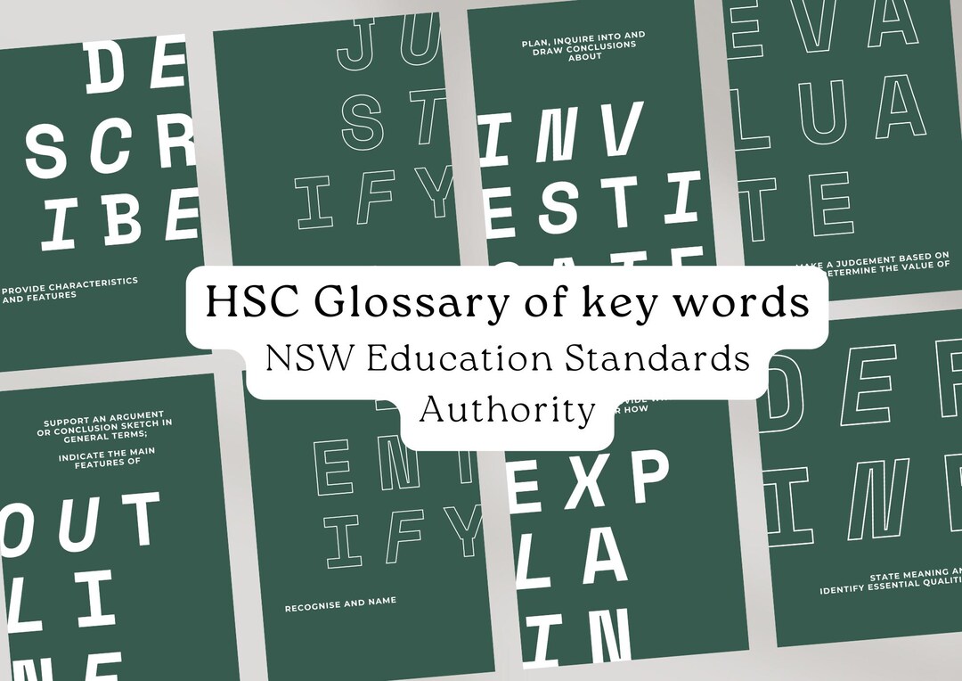 HSC High School Poster Pack - Glossary of NESA Key Terms / Verbs ...