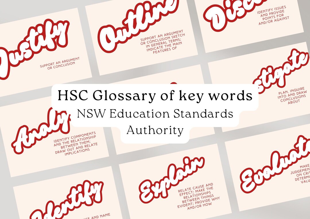HSC High School Poster Pack - Glossary of NESA Key Terms / Verbs ...