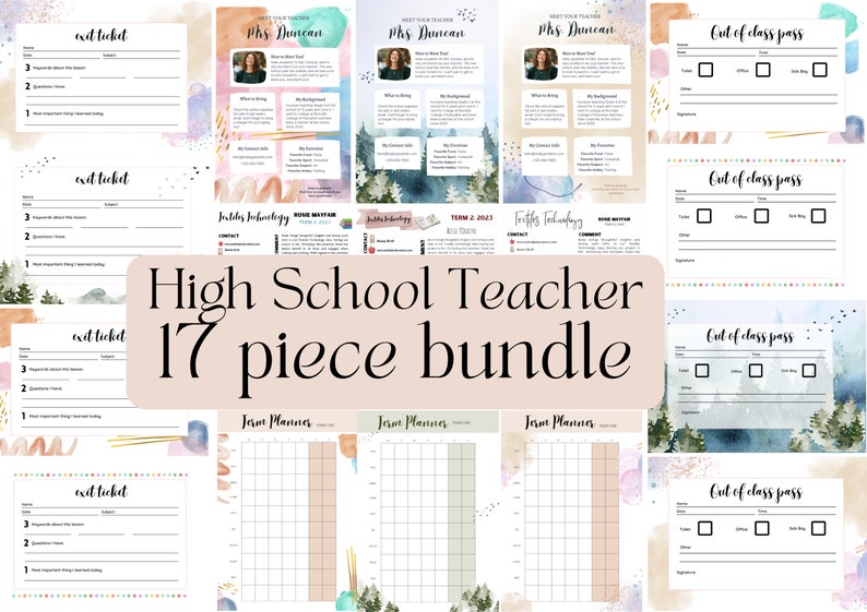 High School Teacher Classroom Bundle, Digital, Editable Meet the ...