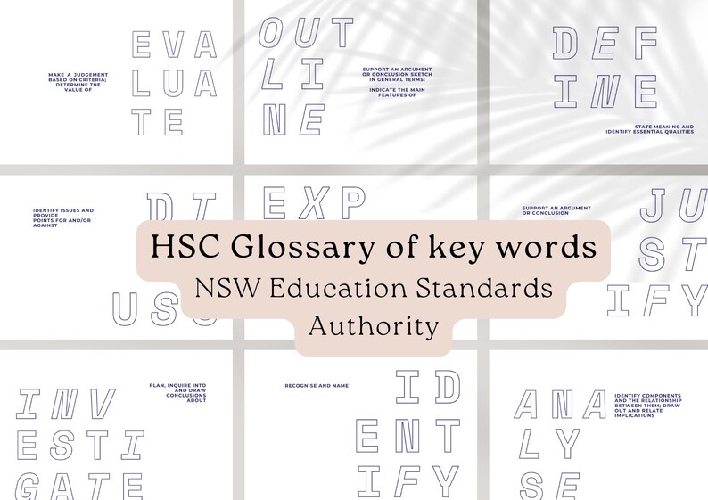 HSC High School Poster Pack - Glossary of NESA Key Terms / Verbs ...